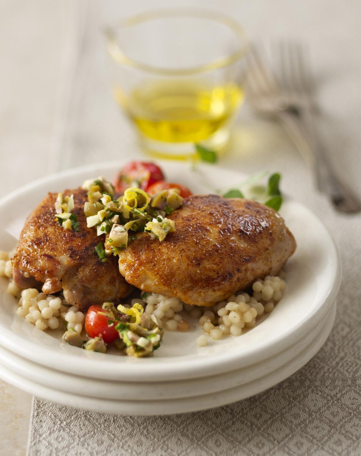 Spicy Chicken Saute with Green Olive Relish - Just Bare Foods